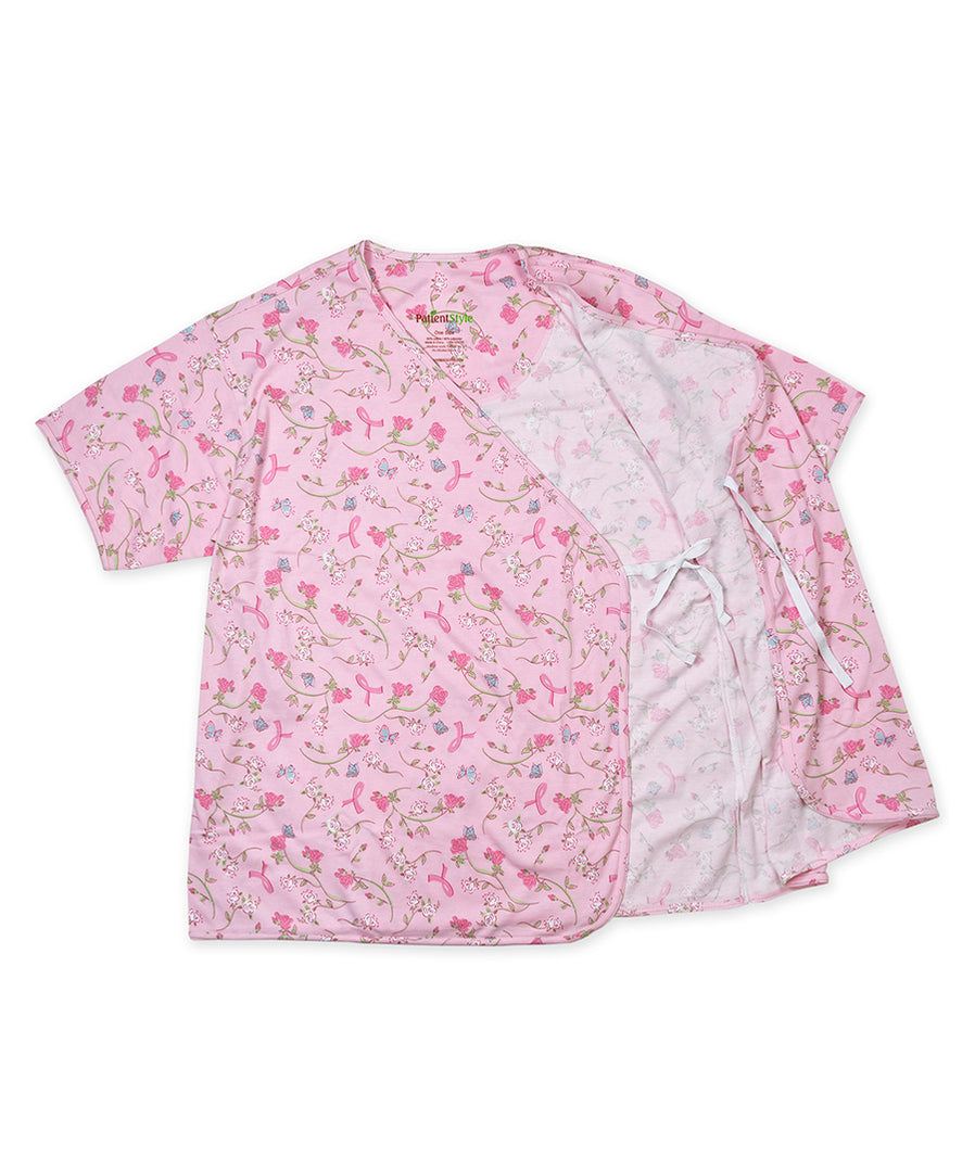 Mammography Gown Roses & Ribbons– PatientStyle Medical, LLC