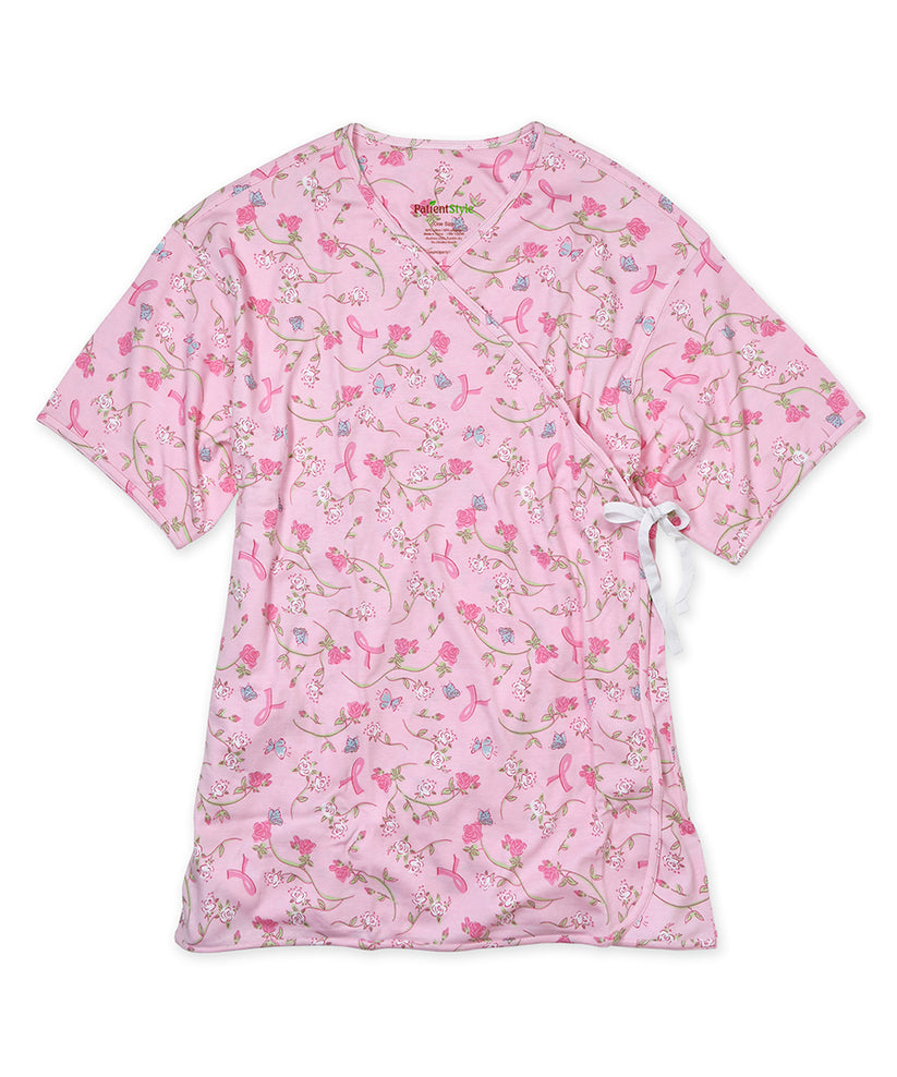 Mammography Gown Roses & Ribbons – PatientStyle